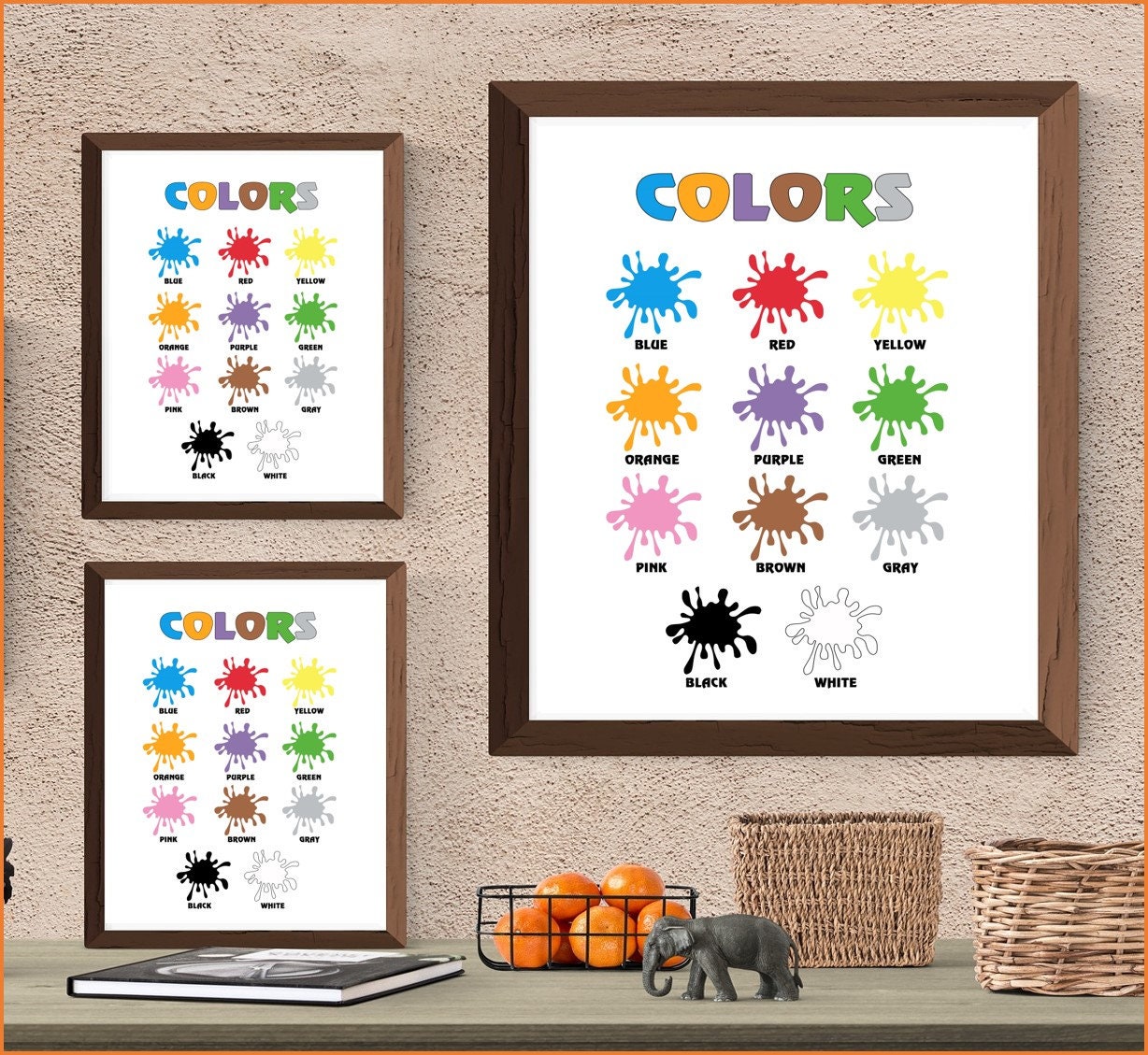 Póster de colores imprimible Colores Impresión de educación Materiales ...