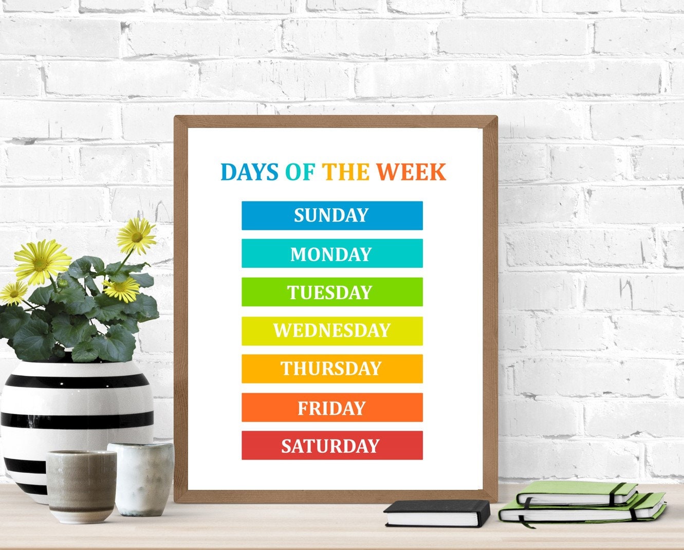 Education Poster Days of the Week Printable Homeschool Print Colorful ...