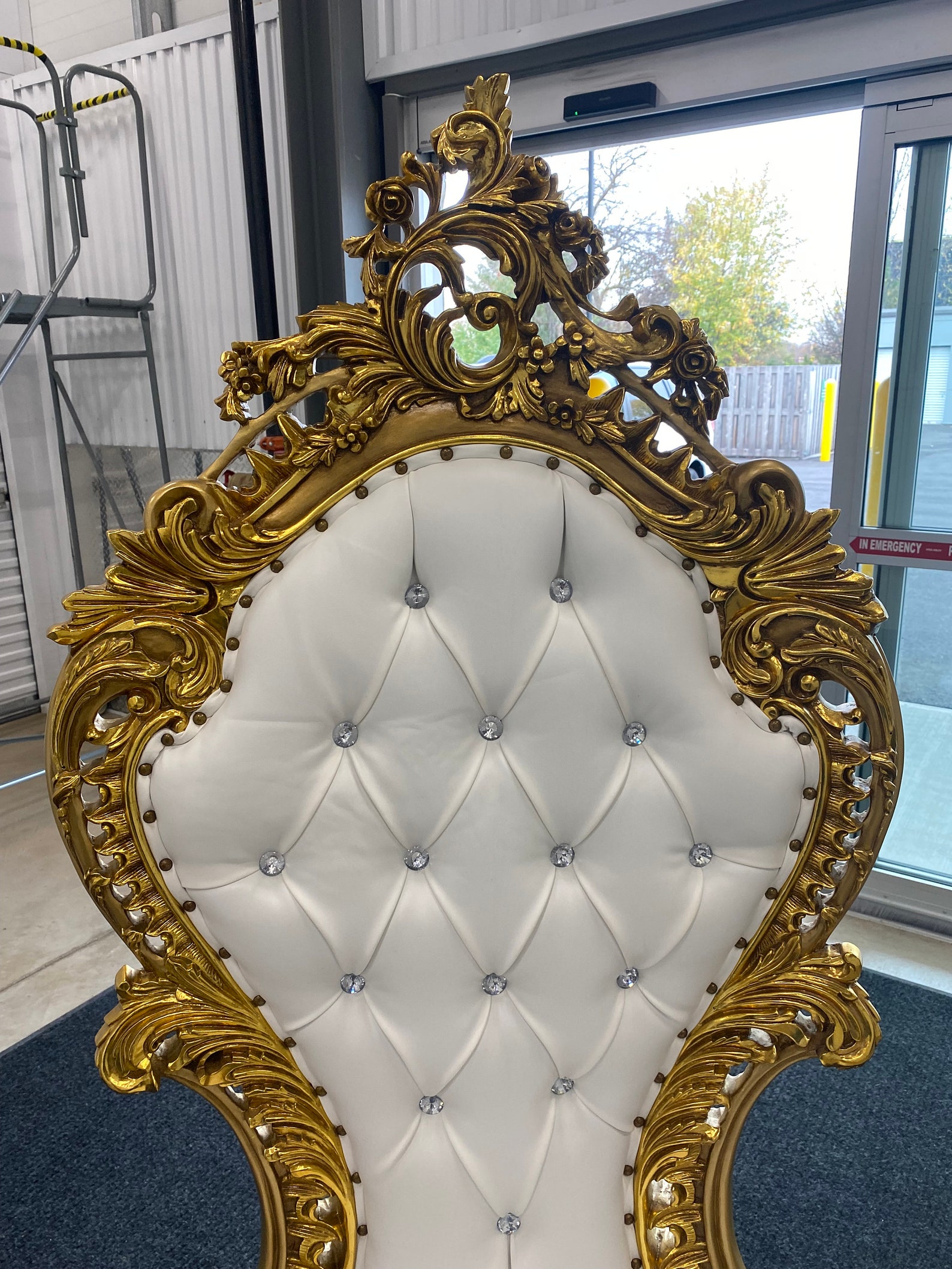 Gild Throne Chair Handmade White Upholstery Wedding Party - Etsy
