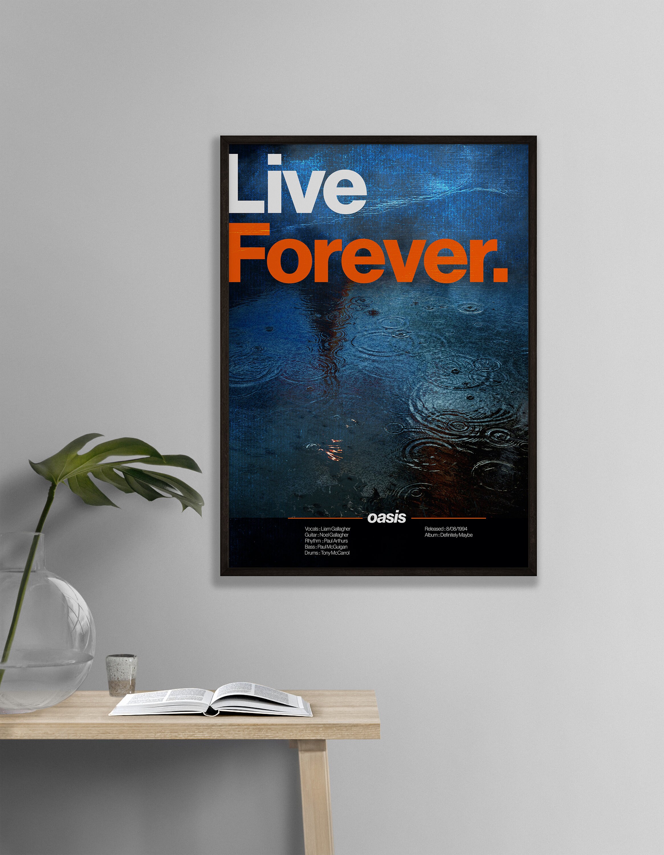 Oasis Band Poster, Live Forever Poster, Britpop Poster sold by ...