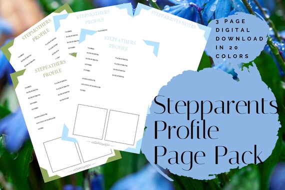 Stepparents Page Pack Printable digital Download Family - Etsy