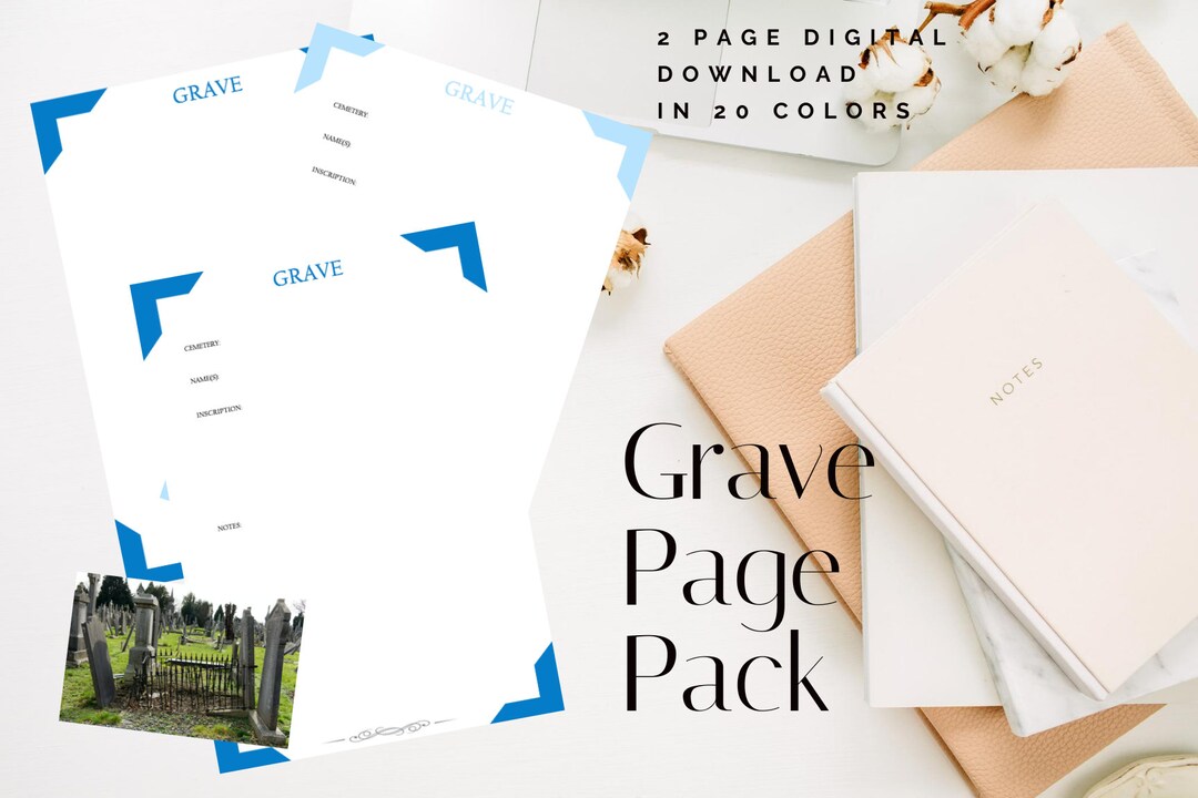 Grave Page Pack - Printable (digital Download) Family History Pages ...