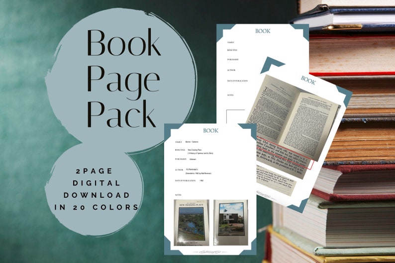 Book Page Pack - Printable (digital Download) Family History Pages ...