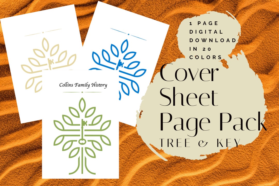 Cover Sheet Page Pack (tree & Key) - Printable (digital Download ...