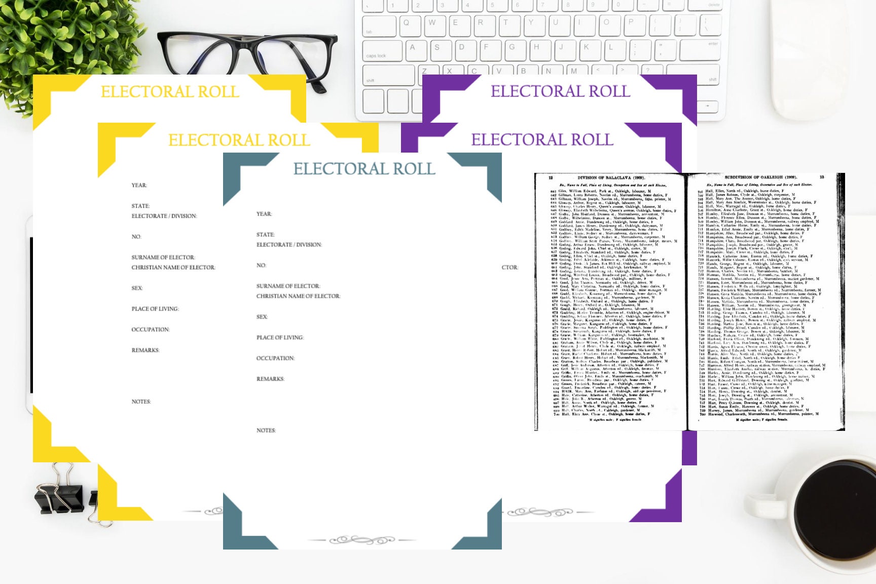LOCKED TREE— Electoral Roll Australia Page Pack - Printable (Digital ...