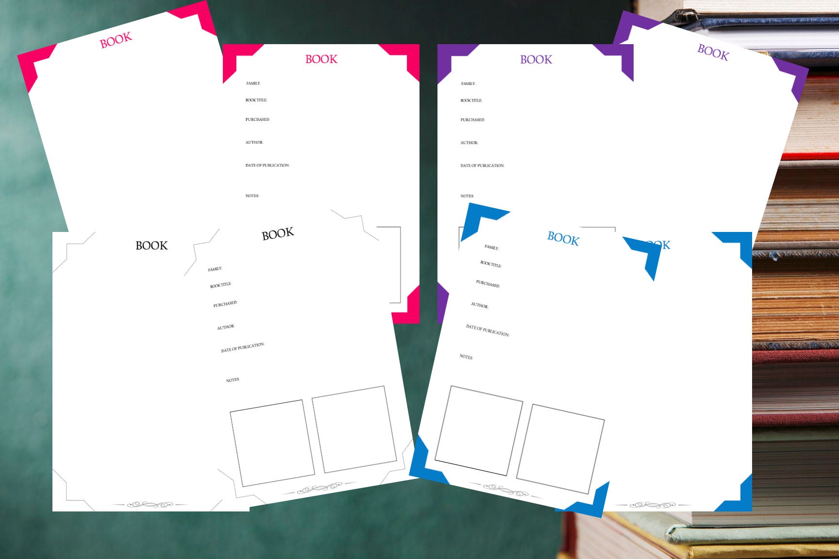 LOCKED TREE— Book Page Pack - Printable (Digital Download) Family ...