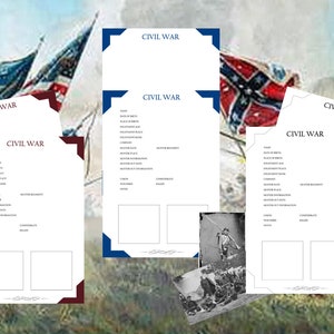 Civil War Page Pack - Printable (digital Download) Family History Pages ...