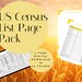 US Census List Page Pack - Printable (digital Download) Family History ...