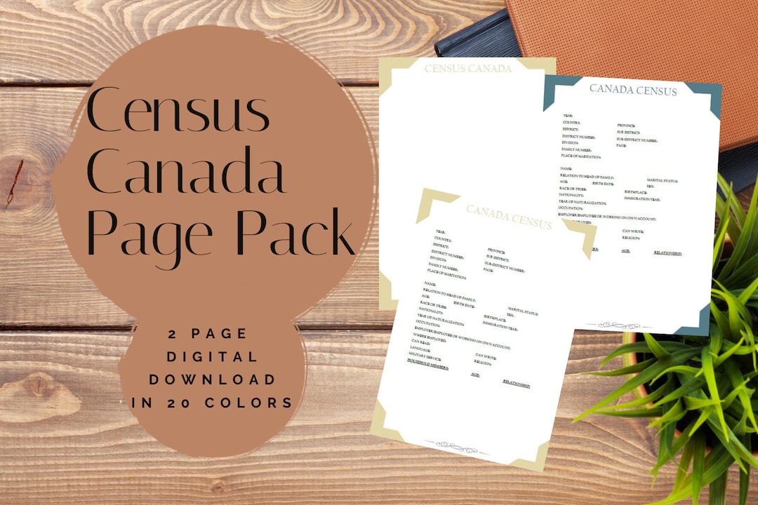 Census Canada Page Pack - Printable (digital Download) Family History ...