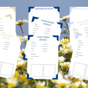 Godparents Page Pack - Printable (digital Download) Family History ...