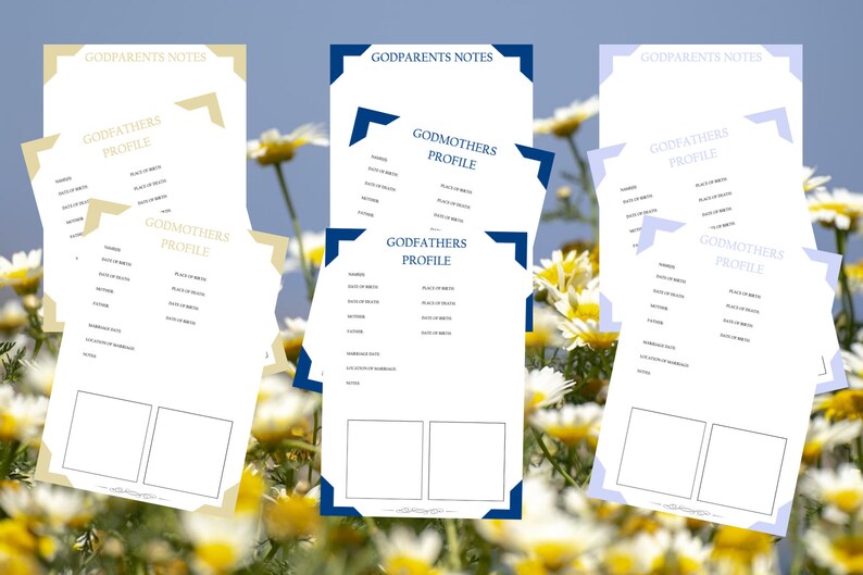 Godparents Page Pack - Printable (digital Download) Family History ...