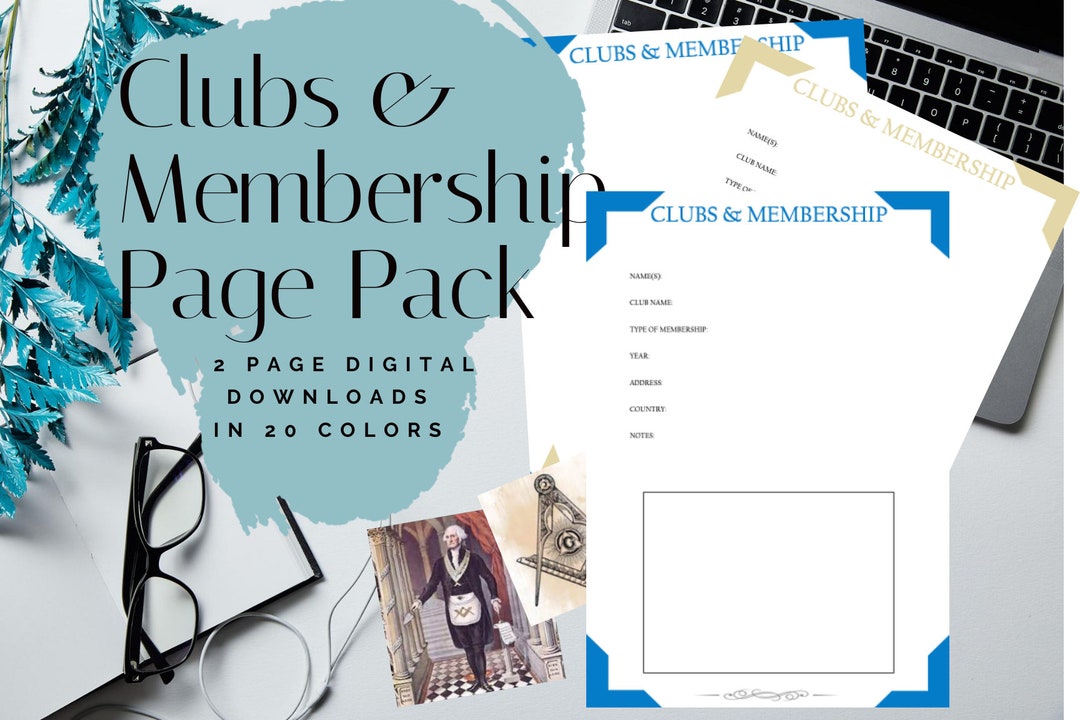 Clubs & Membership Page Pack - Printable (digital Download) Family ...