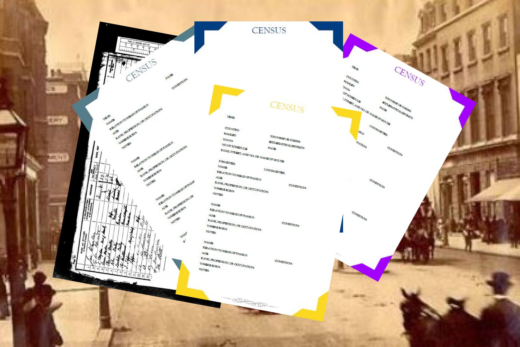 LOCKED TREE— Census UK Page Pack - Printable (Digital Download) Family ...