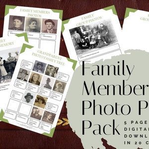 Family Members Photo Page Pack - Printable (digital Download) Family ...