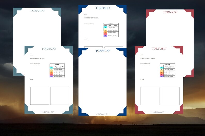 Tornado Page Pack - Printable (digital Download) Family History Pages ...