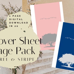 Cover Sheet (tree & Stripe) Page Pack - Printable (digital Download ...