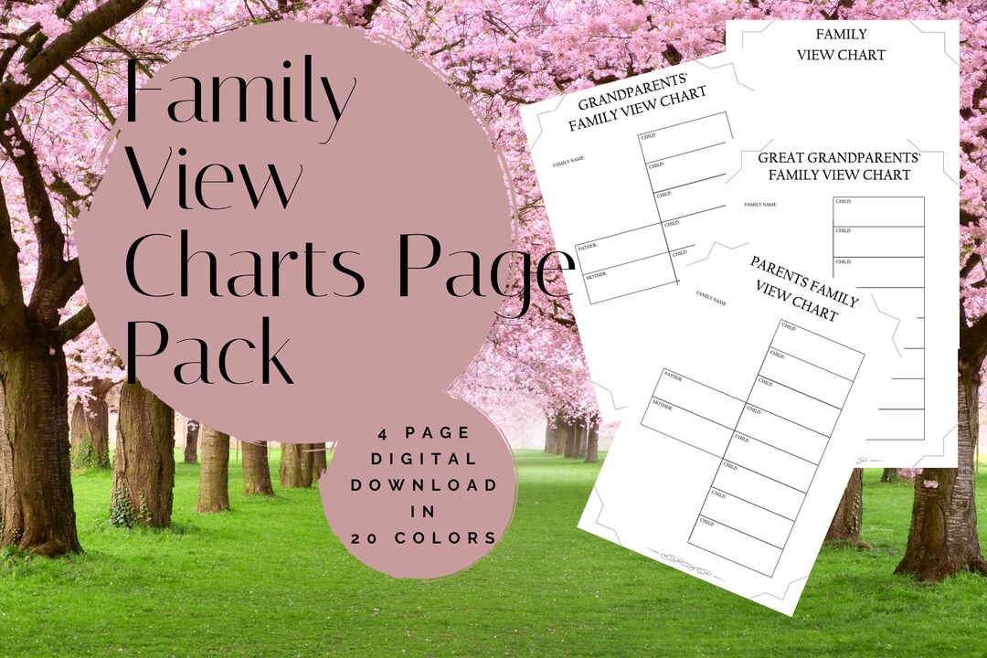 Family View Charts Page Pack - Printable (digital Download) Family ...