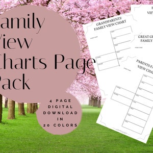 Family View Charts Page Pack - Printable (digital Download) Family ...