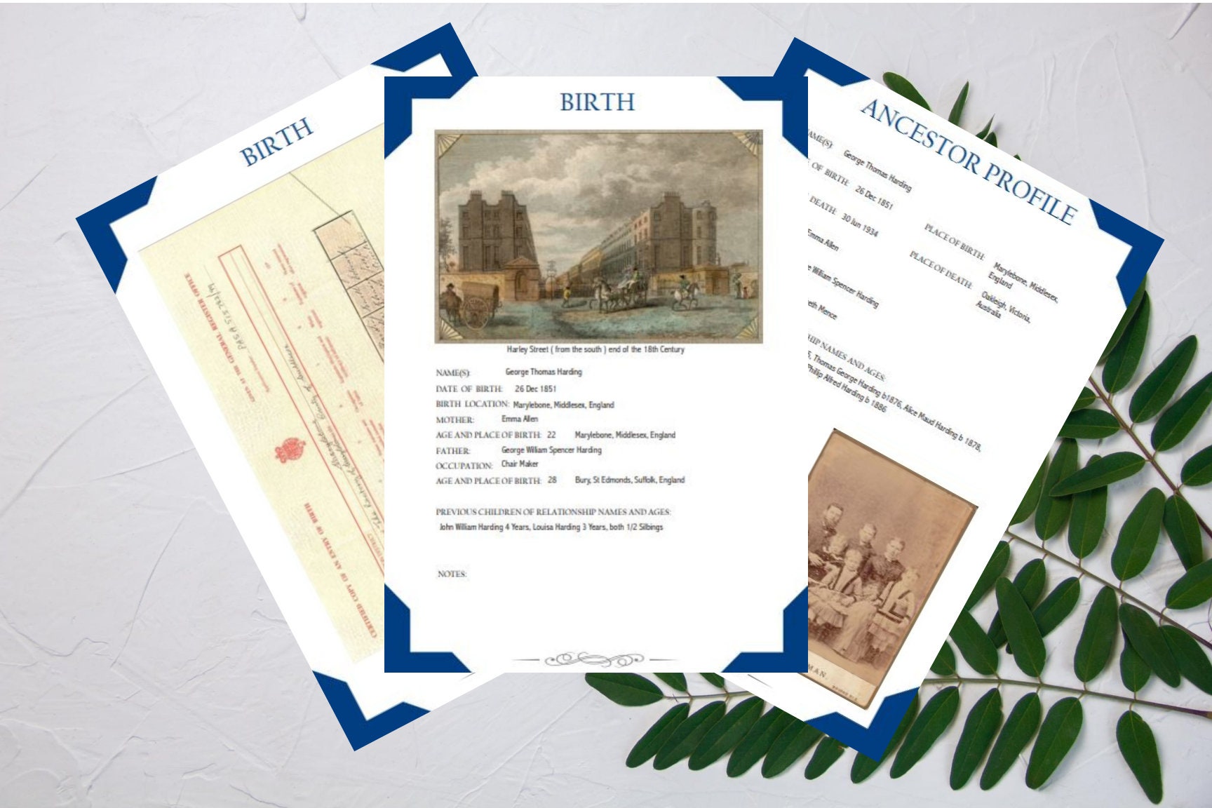 Basic Starter Pack - Dark Blue (digital Download) Family History Pages ...