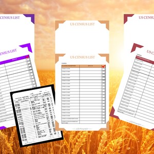 US Census List Page Pack - Printable (digital Download) Family History ...