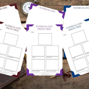 Paternal Line Photo Tree Page Pack - Printable (digital Download ...