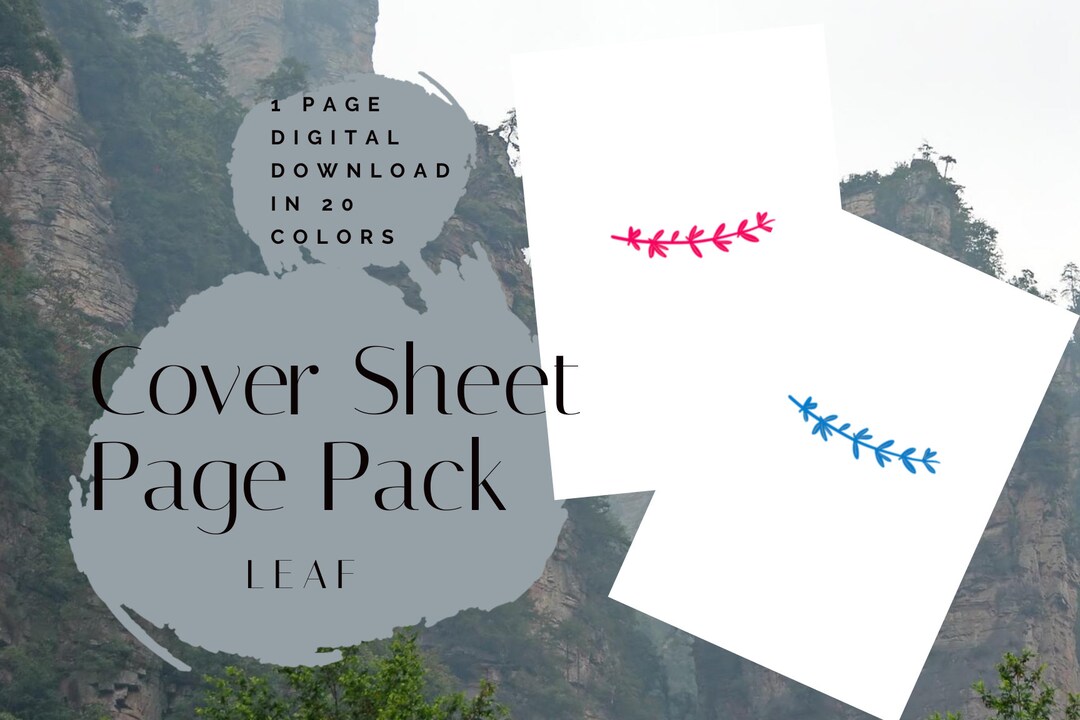 Cover Sheet (leaf) Page Pack - Printable (digital Download) Family ...