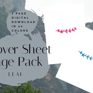 Cover Sheet (leaf) Page Pack - Printable (digital Download) Family ...
