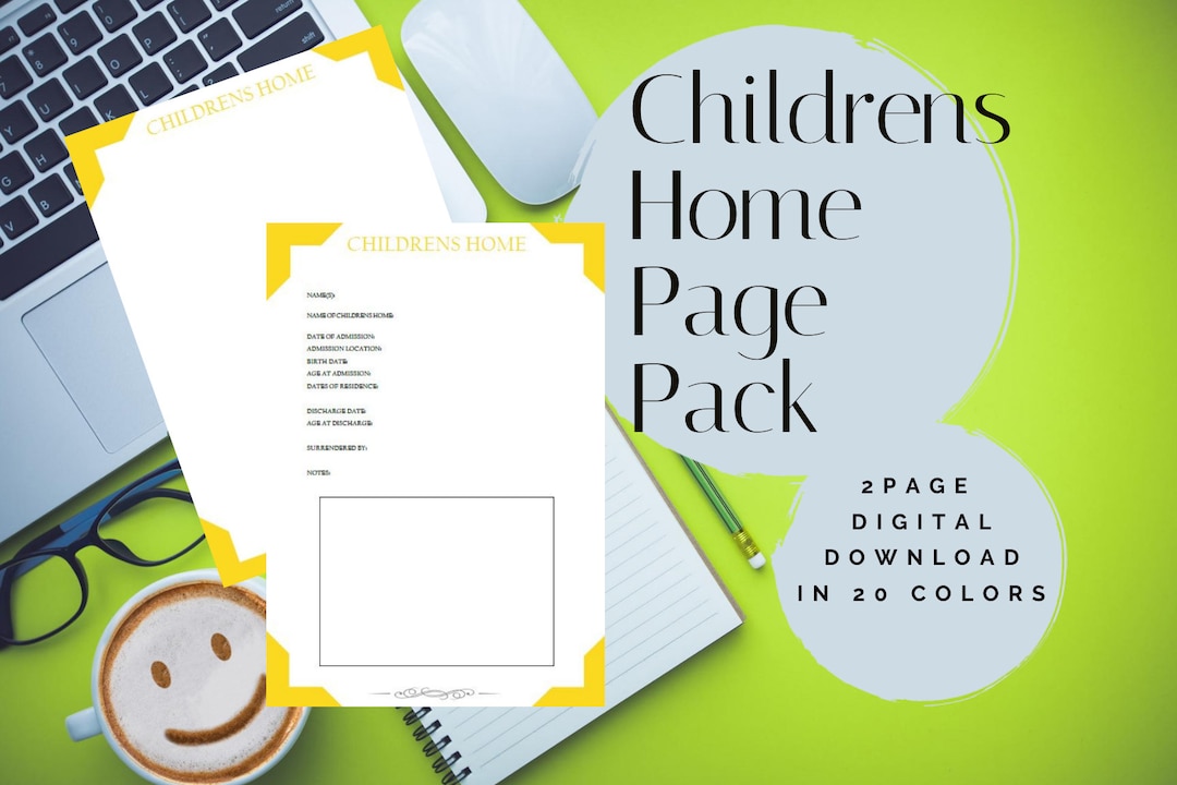 Childrens Home Page Pack - Printable (digital Download) Family History ...