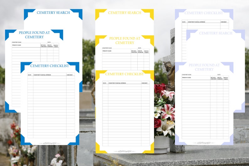 Cemetery Search Page Pack - Printable (digital Download) Family History ...