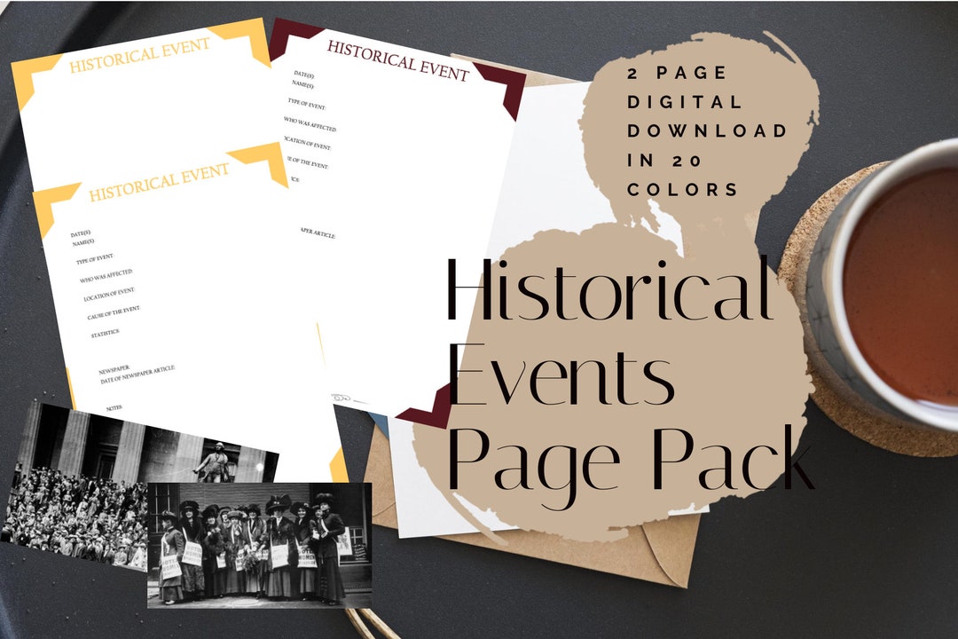 Historical Events Page Pack - Printable (digital Download) Family ...