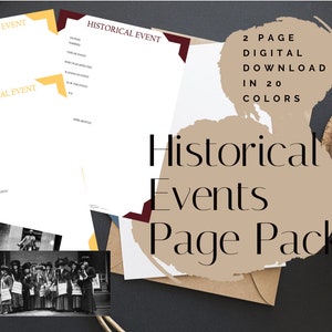 Historical Events Page Pack - Printable (digital Download) Family ...