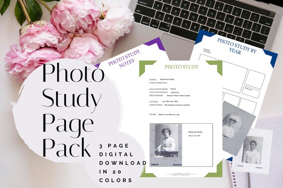 Photo Study Page Pack Printable digital Download Family - Etsy