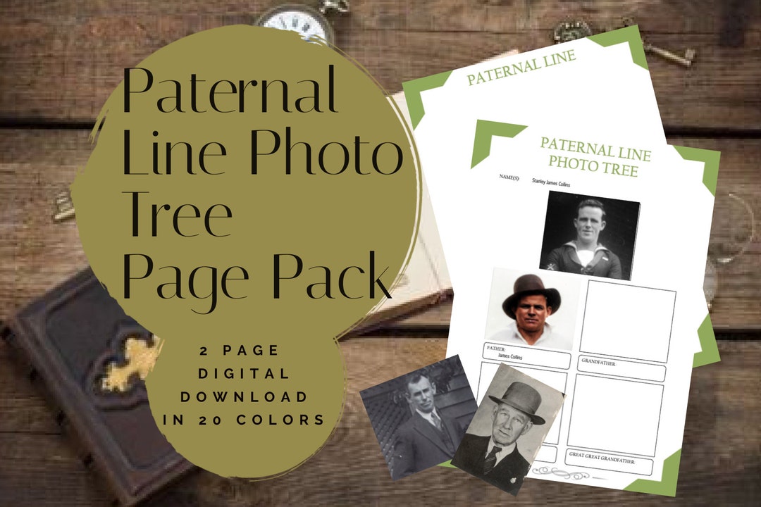 Paternal Line Photo Tree Page Pack - Printable (digital Download ...