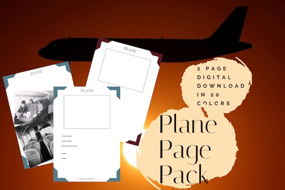Plane Page Pack Printable digital Download Family History - Etsy