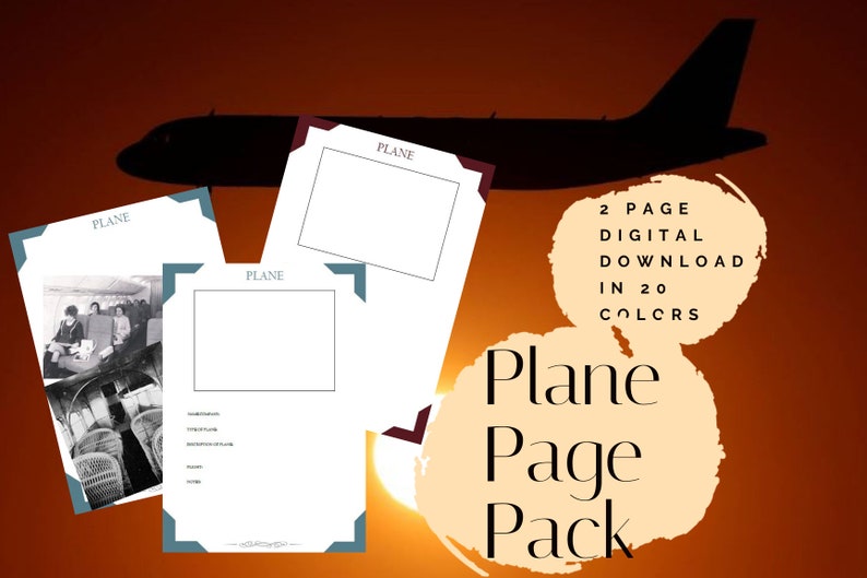 Plane Page Pack - Printable (digital Download) Family History Pages ...