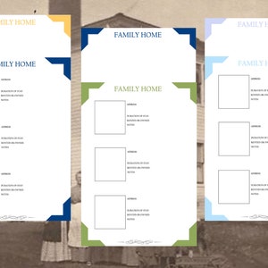 Family Home Page Pack - Printable (digital Download) Family History ...