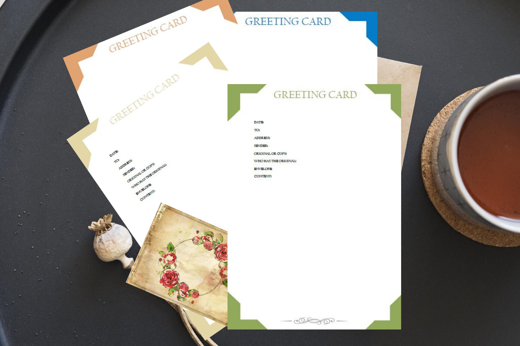 Greeting Card Page Pack - Printable (digital Download) Family History ...
