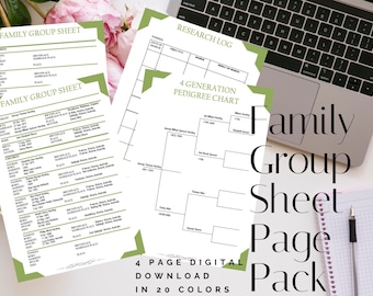 Family History Pages Genealogy Sheets Worksheets - Etsy