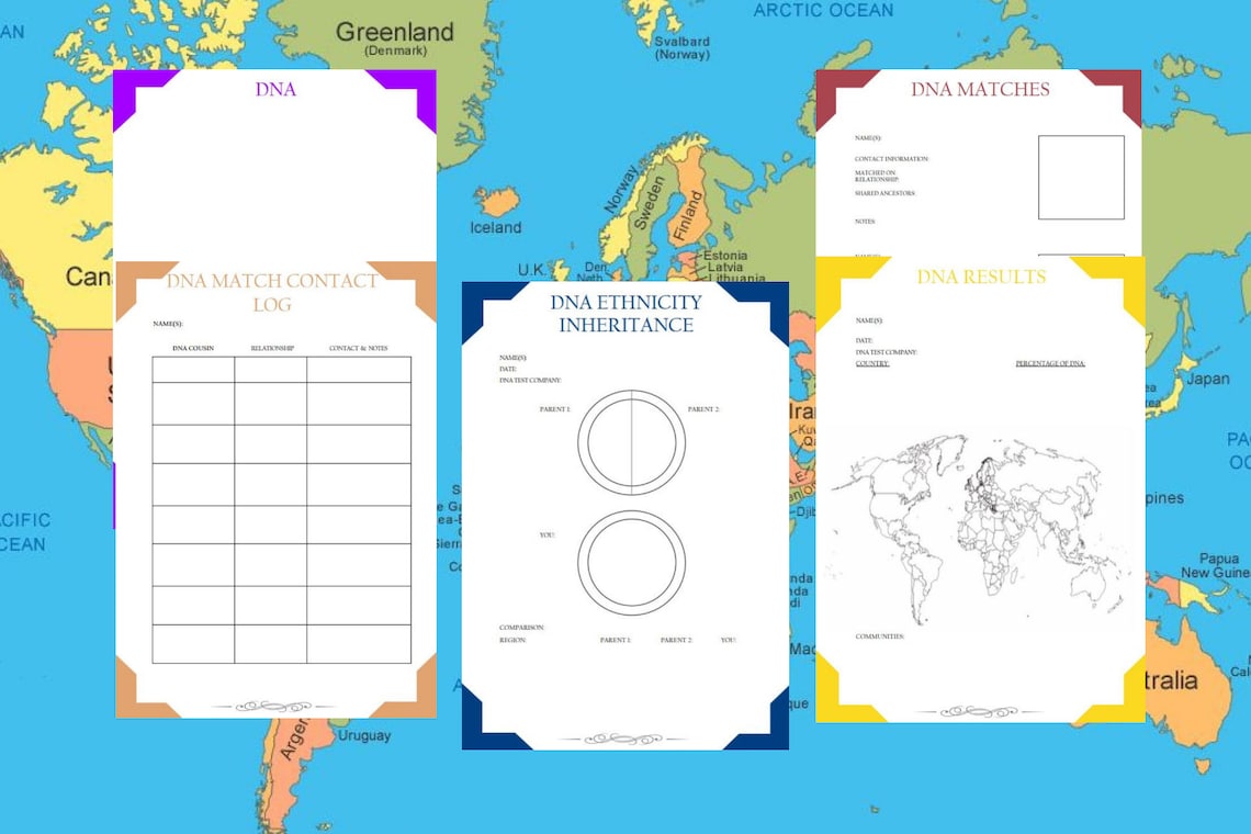 DNA Page Pack - Printable (digital Download) Family History Pages ...