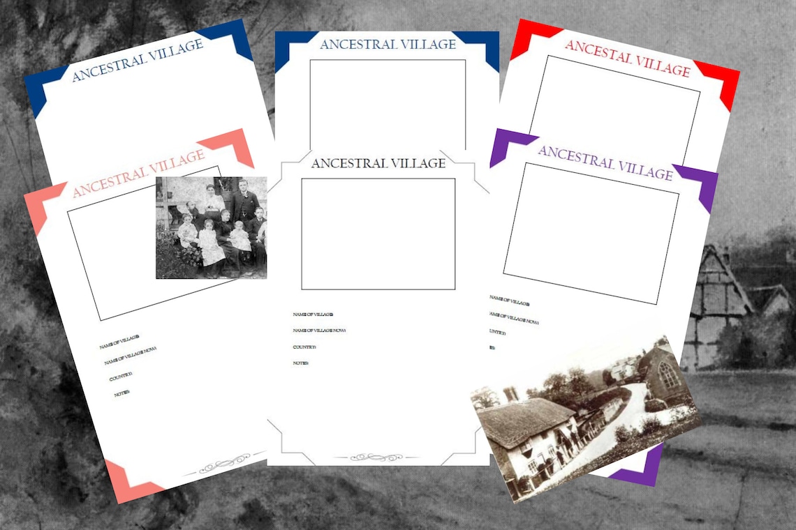 Ancestral Village Page Pack - Printable (digital Download) Family ...