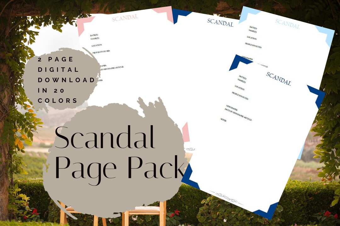Scandal Page Pack - Printable (digital Download) Family History Pages ...