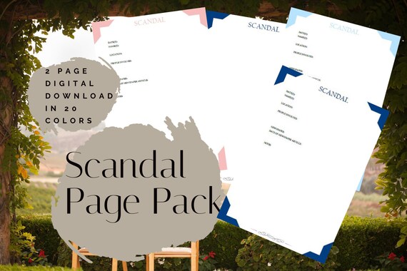 Scandal Page Pack Printable digital Download Family - Etsy Australia