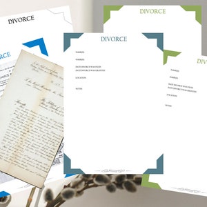 Divorce Page Pack - Printable (digital Download) Family History Pages ...