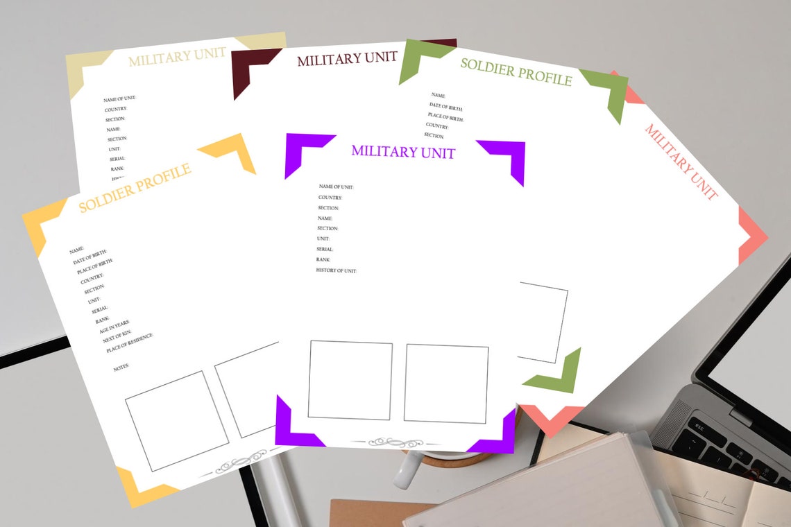 Military Unit Page Pack - Printable (digital Download) Family History ...