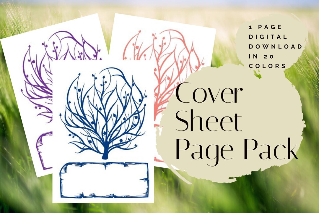 Cover Sheet Page Pack - Printable (digital Download) Family History ...