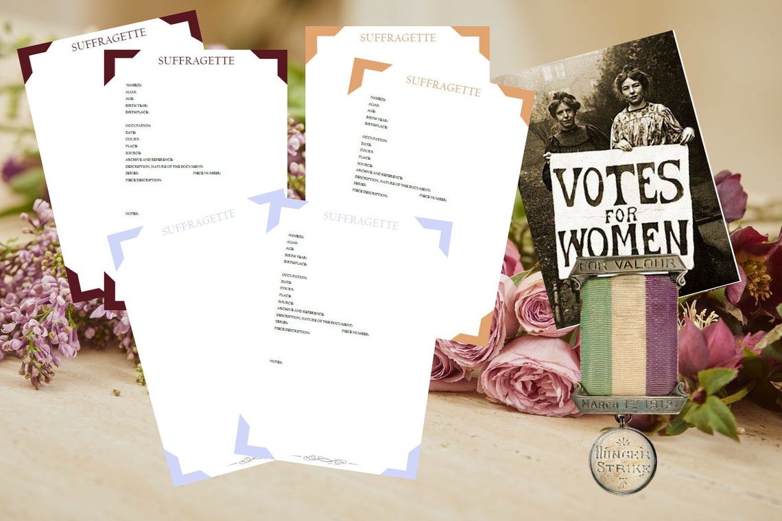 Suffragette Page Pack - Printable (digital Download) Family History ...