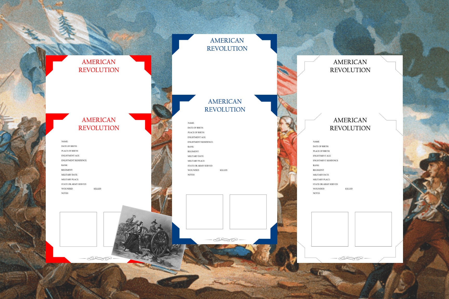 American Revolution Page Pack - Printable (digital Download) Family ...