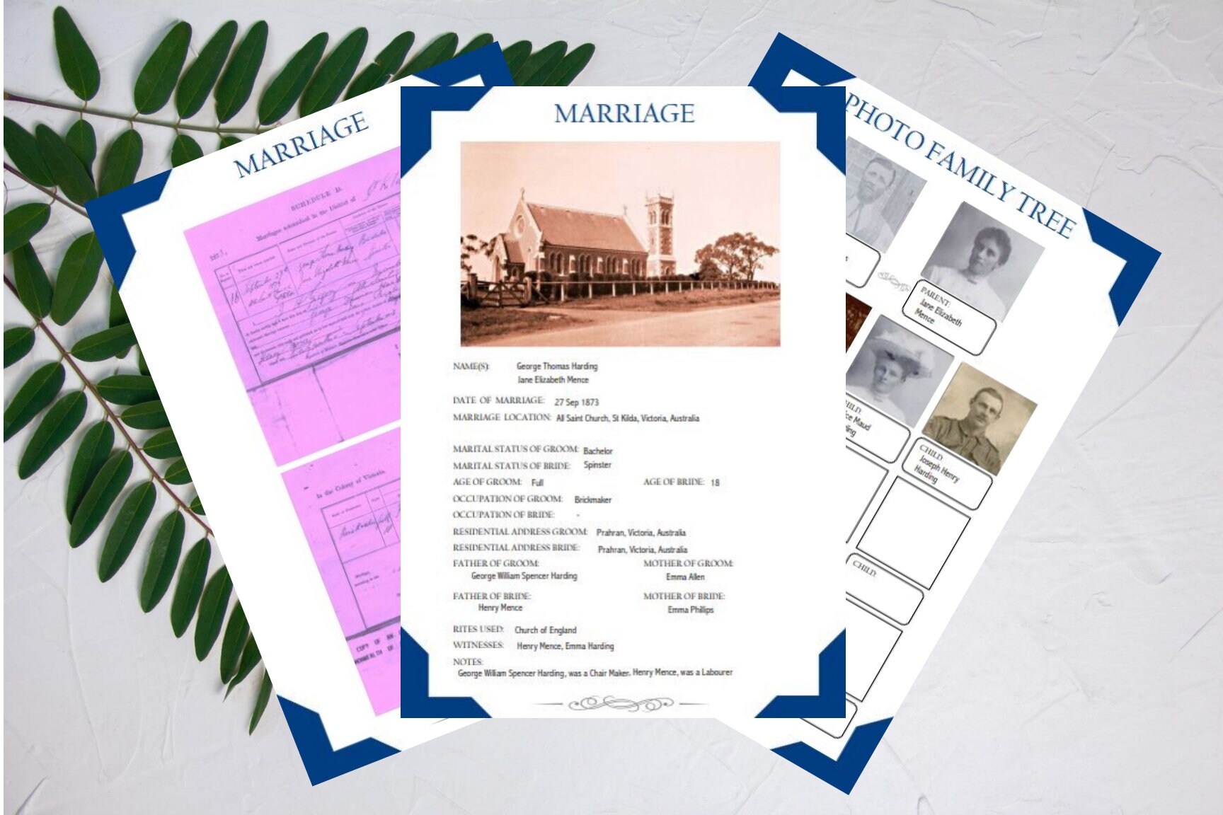 LOCKED TREE— Basic Starter Pack - Dark Blue (Digital Download) Family History Pages