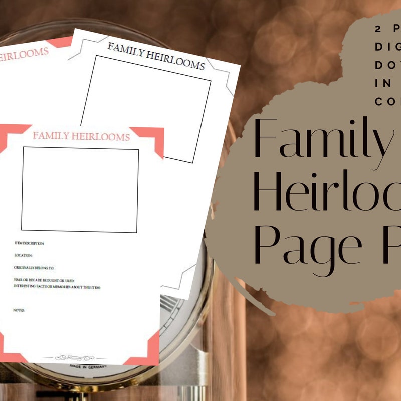 Heirloom Digital Template - Etsy
