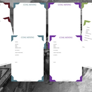 Coal Mining Page Pack - Printable (digital Download) Family History ...